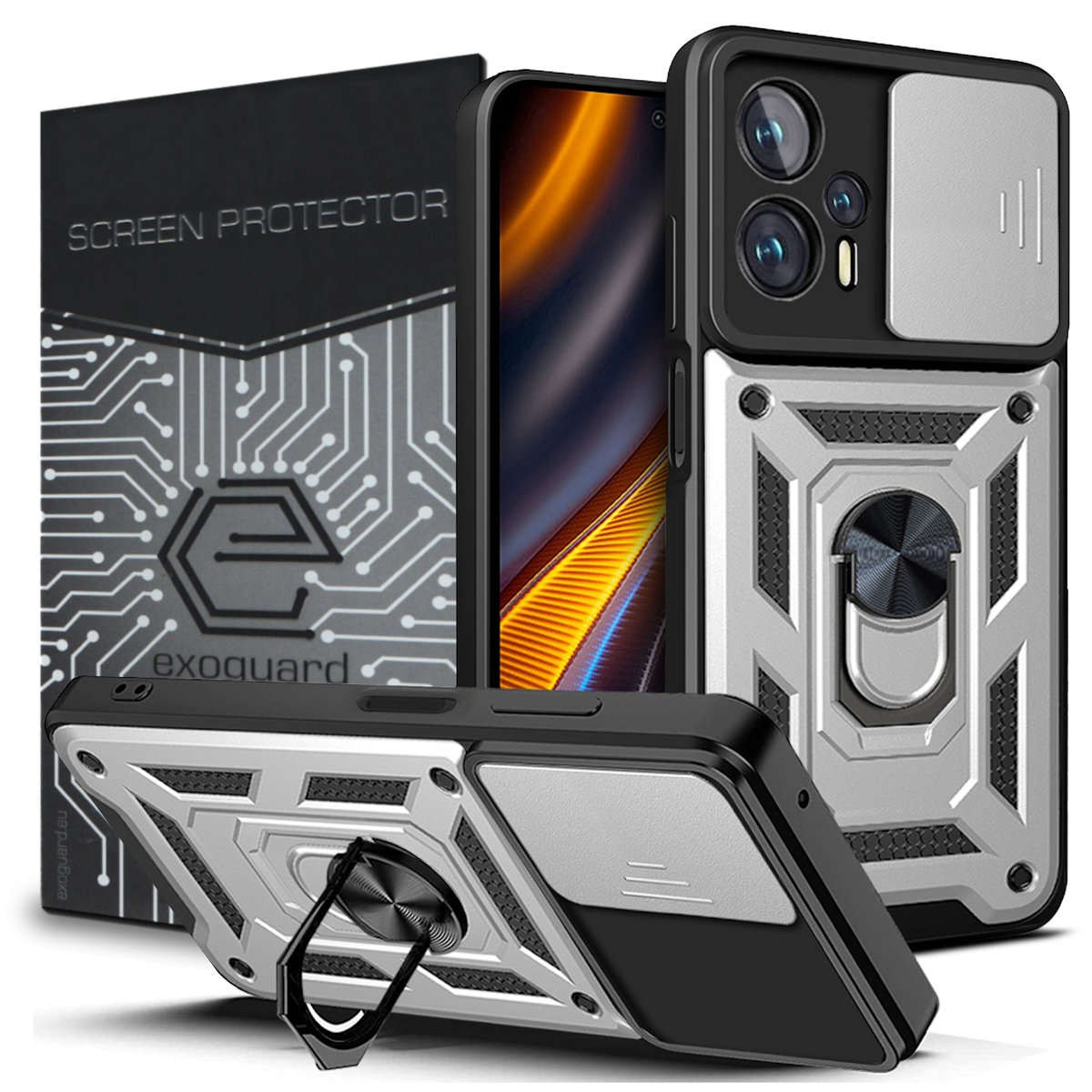 Etui Exoguard Camshield + Szkło - Xiaomi Poco X4 Gt - Pancerne Case ...
