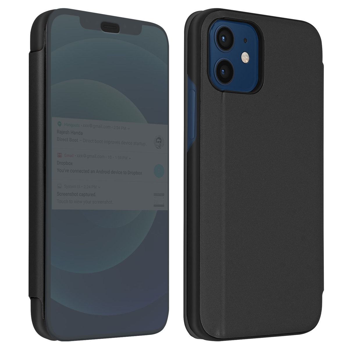 Etui iPhone 12 / 12 Pro Przezroczyste klapki Design Mirror Podstawka ...