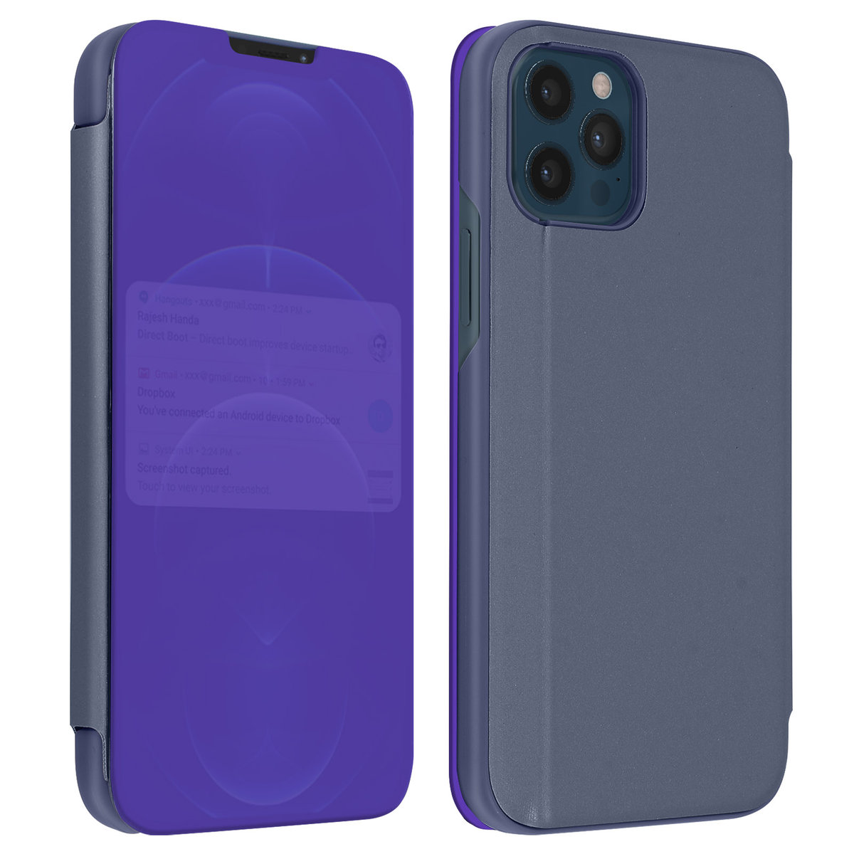 Etui iPhone 12 Pro Max Przezroczysta klapka Design Mirror Obsługa wideo ...