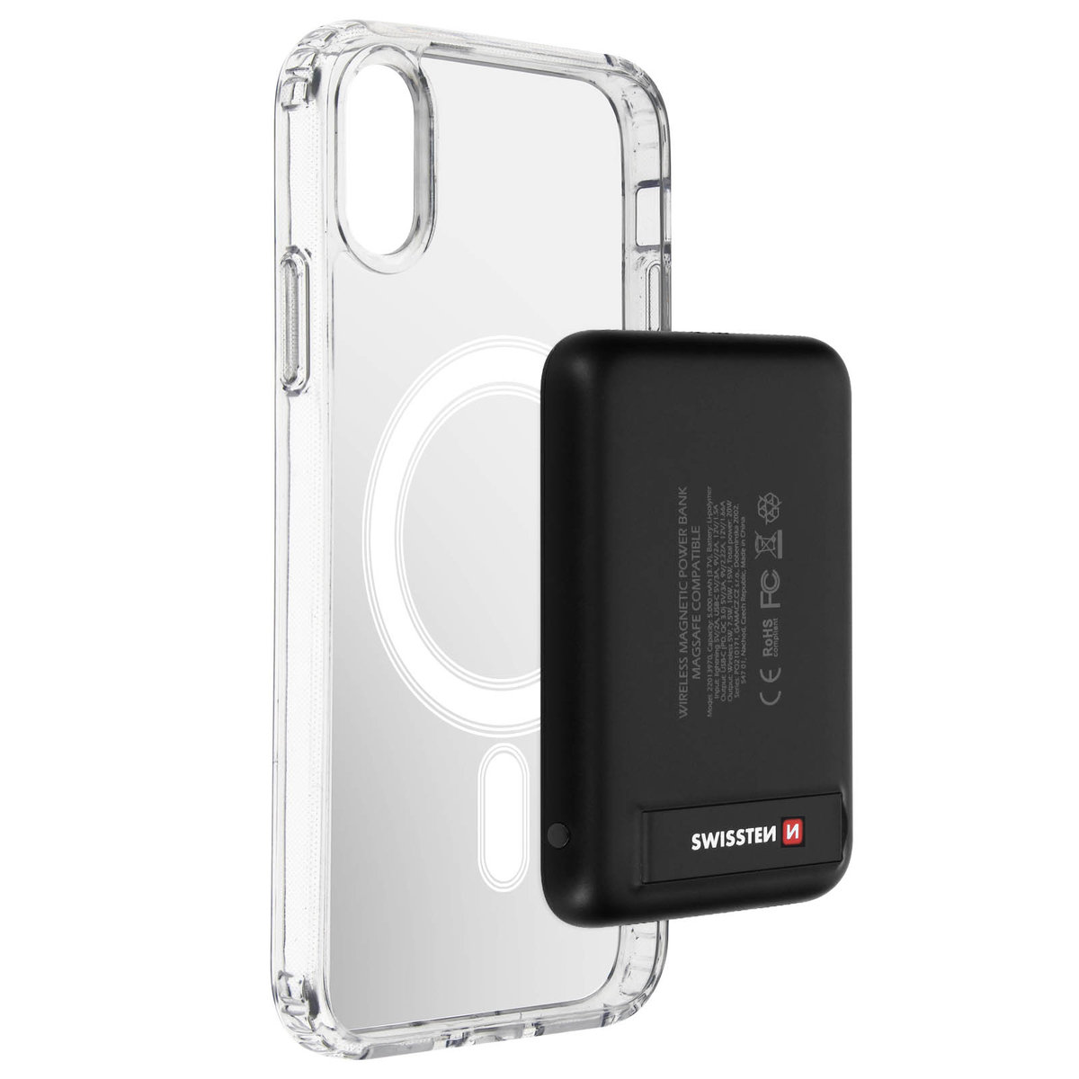 Etui na iPhone X/XS i Powerbank 5000 mAh Magsafe Swissten Clear ...
