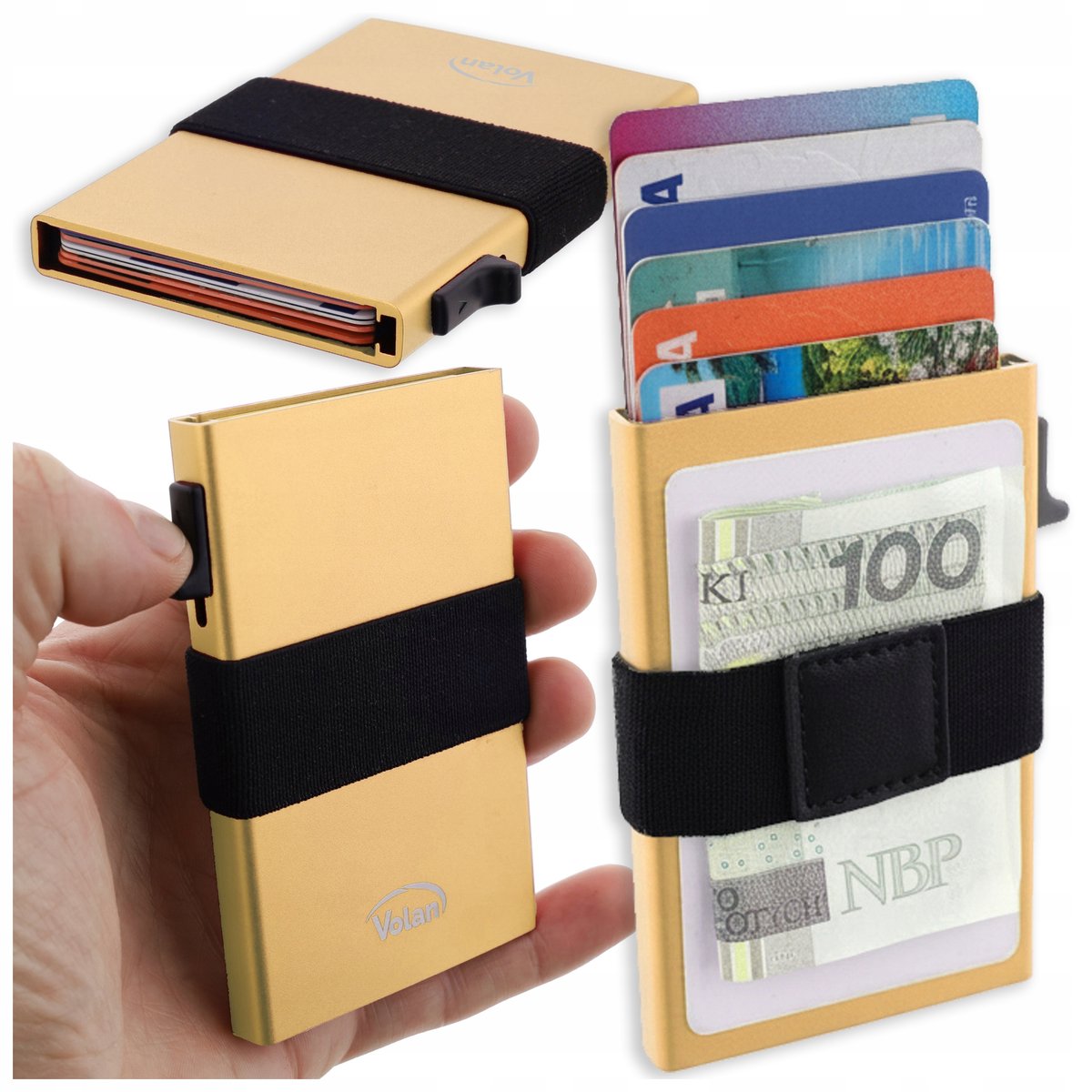Etui na karty Kredytowe Płatnicze ALUMINIOWE CARD HOLDER Portfel RFID ...