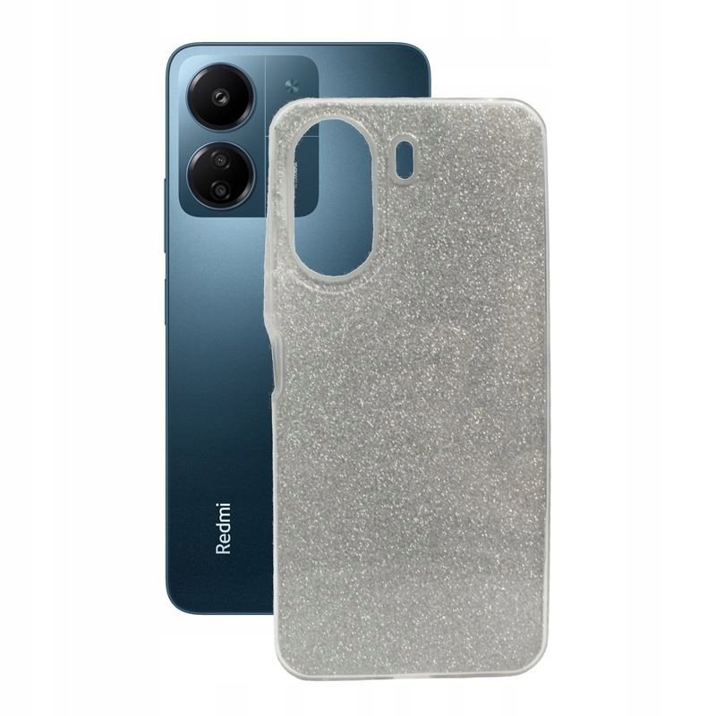 Etui Obudowa do Xiaomi Redmi 13C POCO C65 Jelly Case SHINING HQ srebrne ...