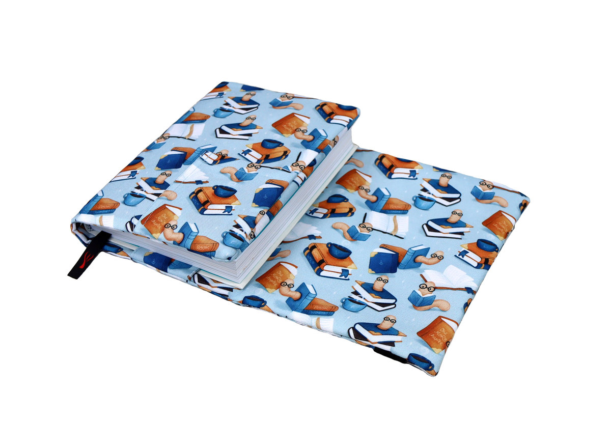 Etui Otulacz na książkę Bookworm Blue Large - Nuva | Sklep EMPIK.COM
