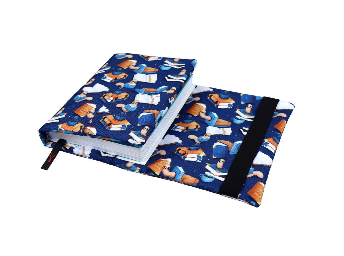 Etui Otulacz na książkę Bookworm Navy Large - Nuva | Sklep EMPIK.COM