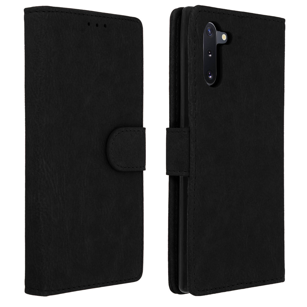 Etui-portfel z klapką, etui magnetyczne z podstawką do Samsunga Galaxy Note 10 – czarne - Avizar ...