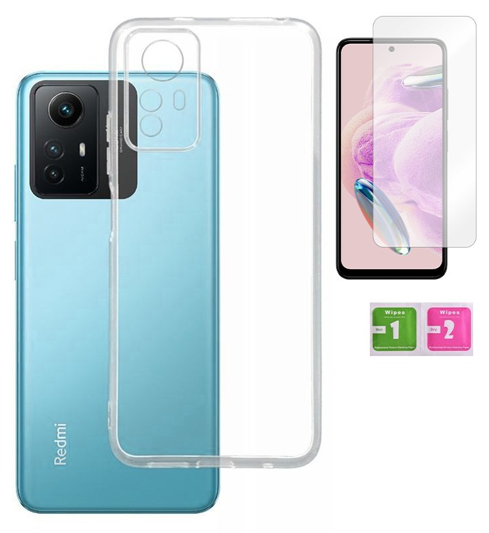 Etui Przezroczyste 2Mm Do Xiaomi Redmi Note 12S Obudowa Case + Szkło 9H ...