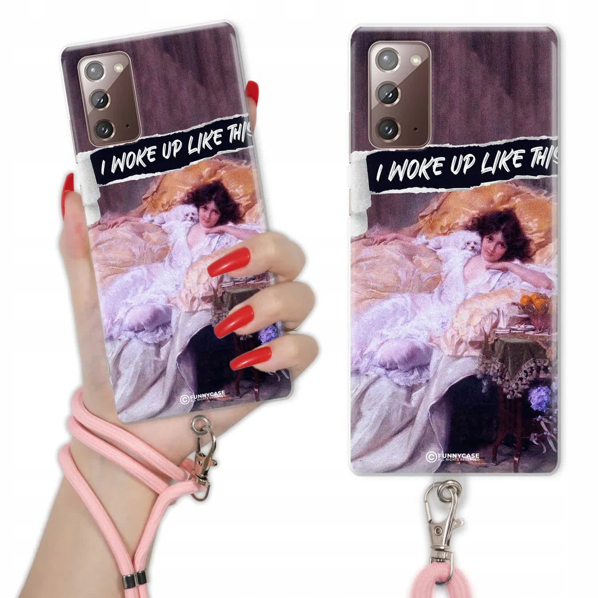 Etui QUICK Różowy Sznurek do SAMSUNG NOTE 20 Klasyczne Nowoczesne Wzory ...