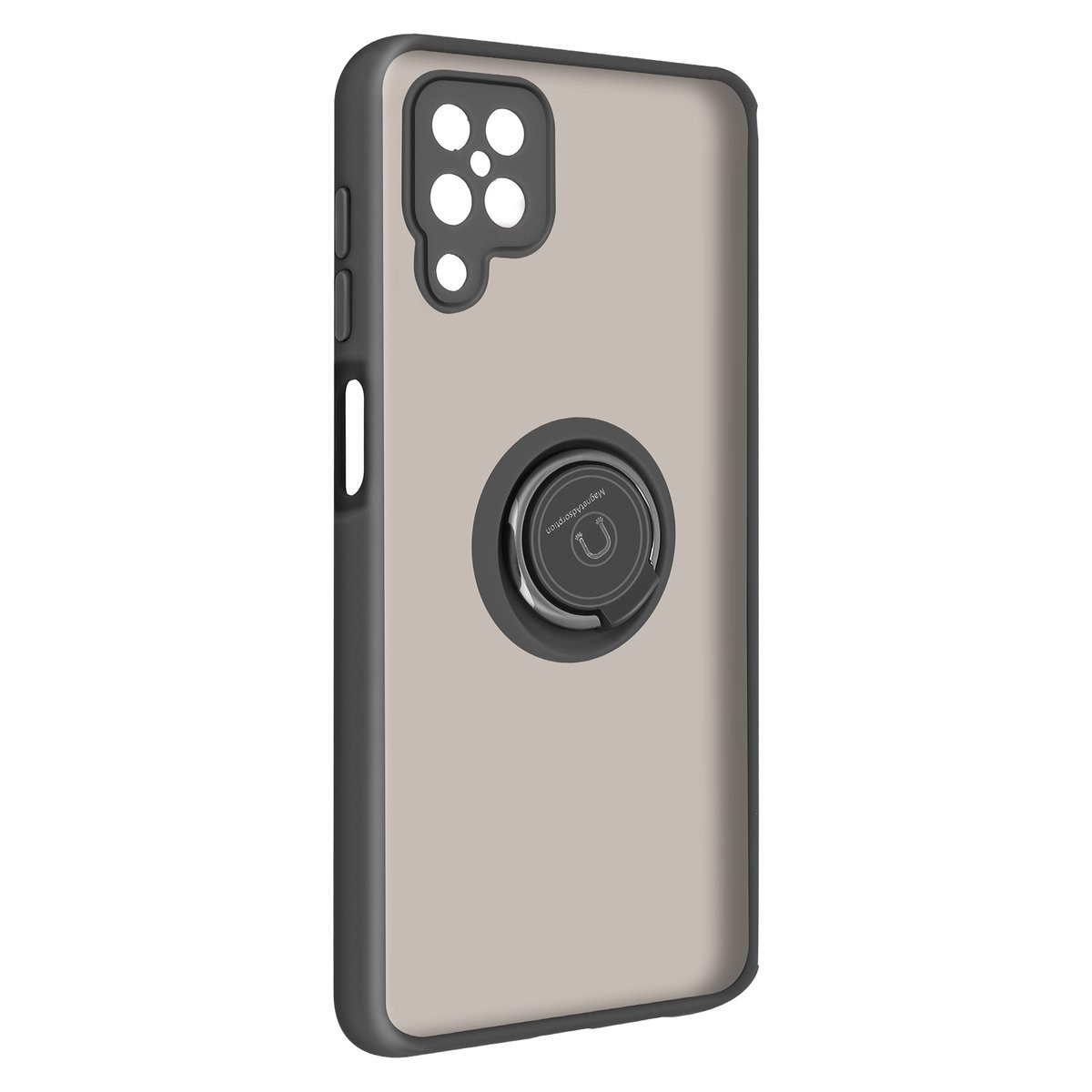 Etui Samsung Galaxy A12 Bi-material Metal Ring Function Support czarne ...