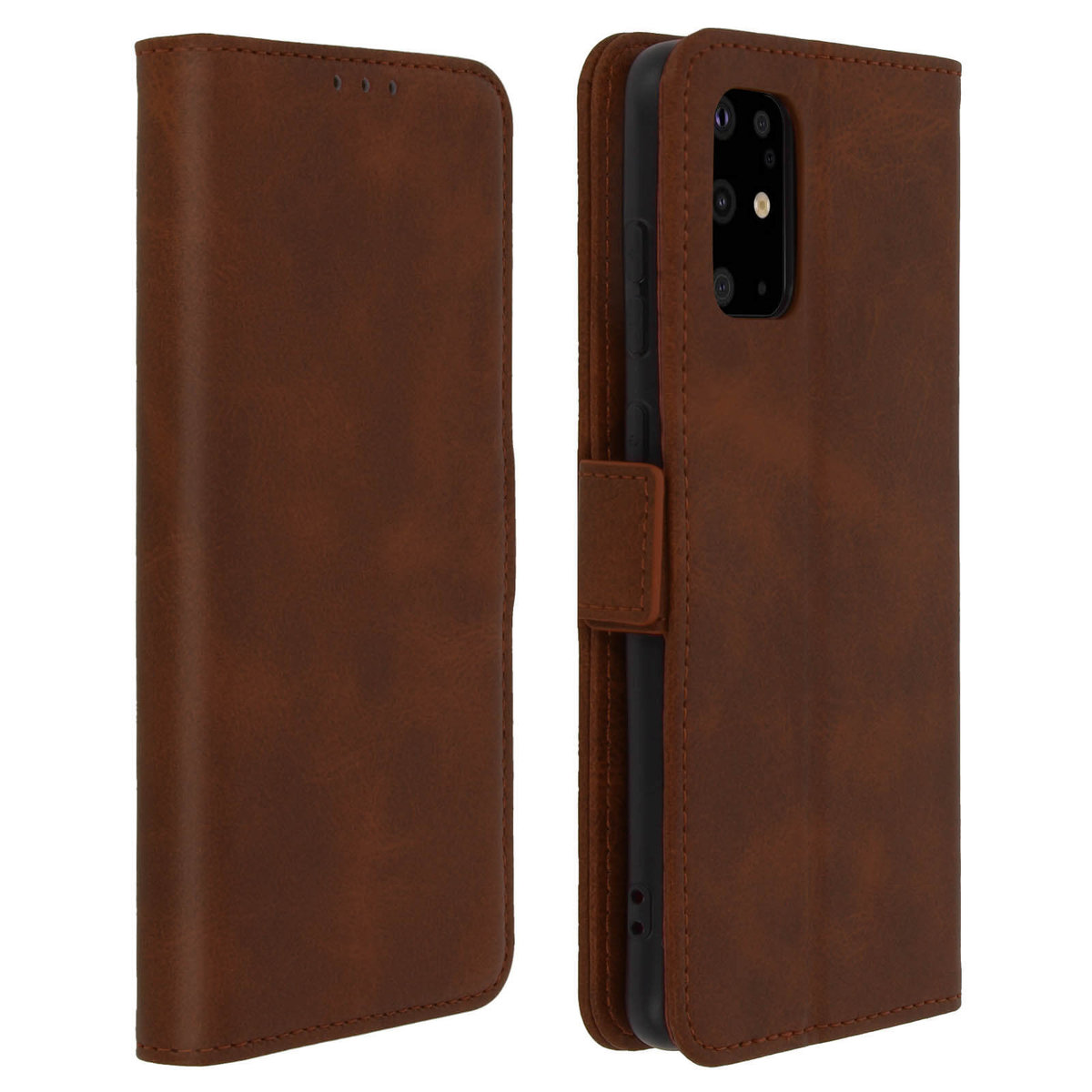 Etui Stand Folio z kieszeniami na karty Samsung Galaxy S20 Plus - brązowe - Avizar | Sklep EMPIK.COM