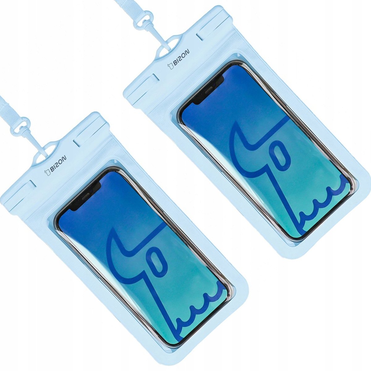 Etui wodoszczelne Bizon Case Hydrowrap, 2 sztuki, jasnoniebieskie ...
