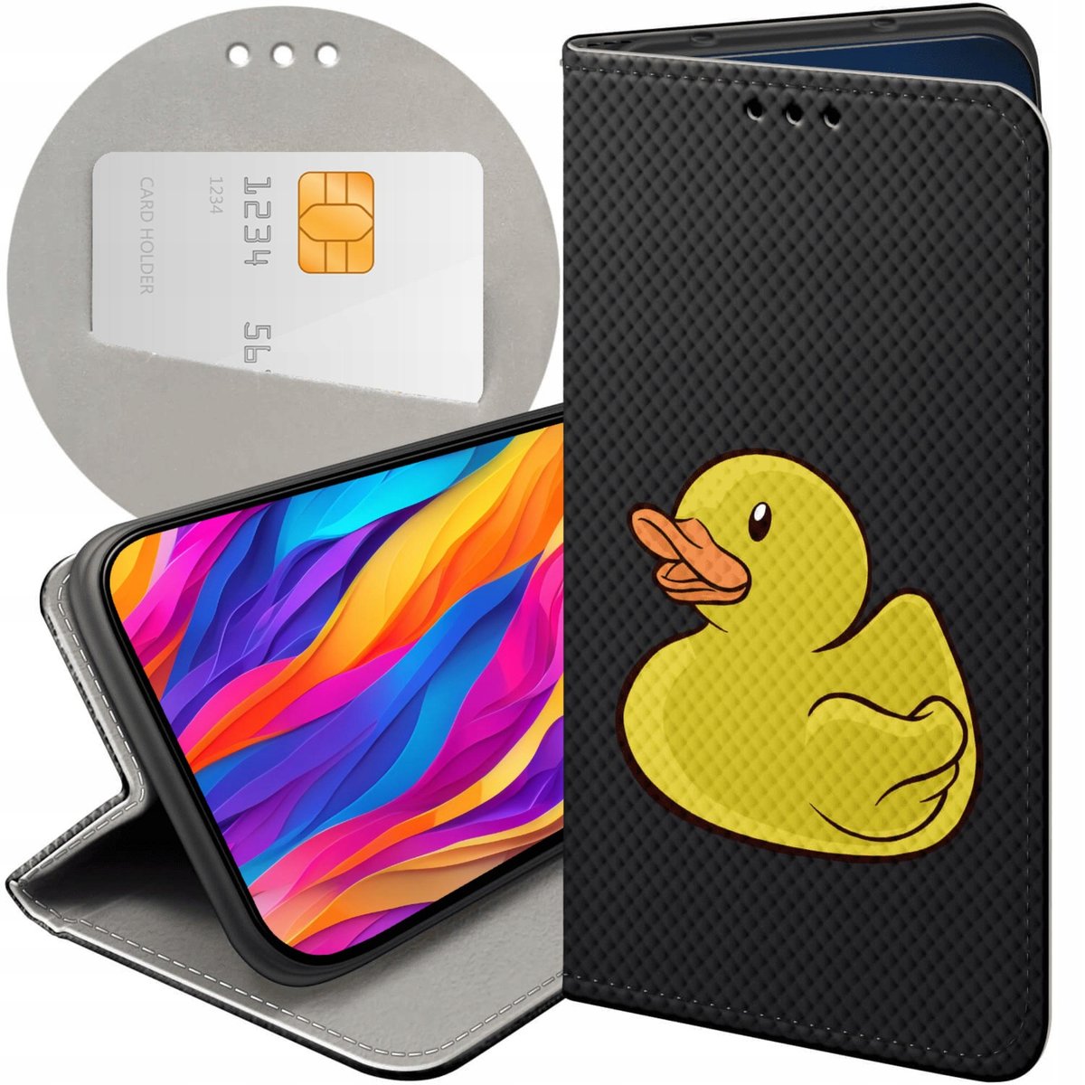 ETUI Z KLAPKĄ DO HONOR 90 5G WZORY BEZ TŁA NAKLEJKI STICKER FUTERAŁ ...