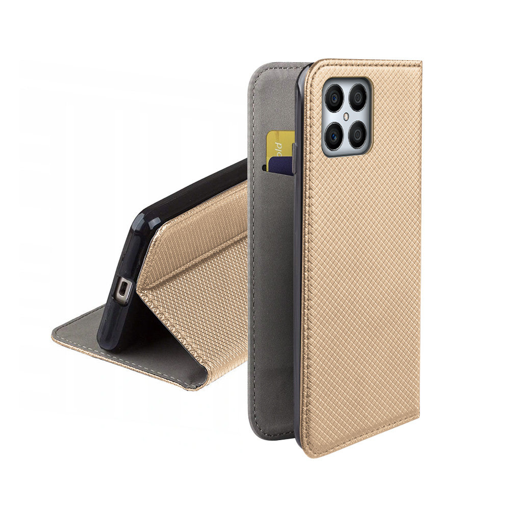 Etui z klapką do HONOR X8 złoty smart magnet zamykane kabura case ...
