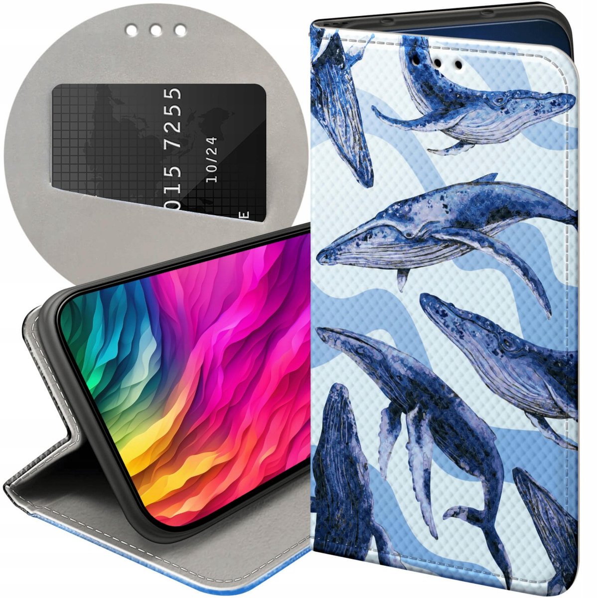 ETUI Z KLAPKĄ DO HUAWEI NOVA 10 SE WZORY MORZE FALE WODA AQUA FUTERAŁ ...