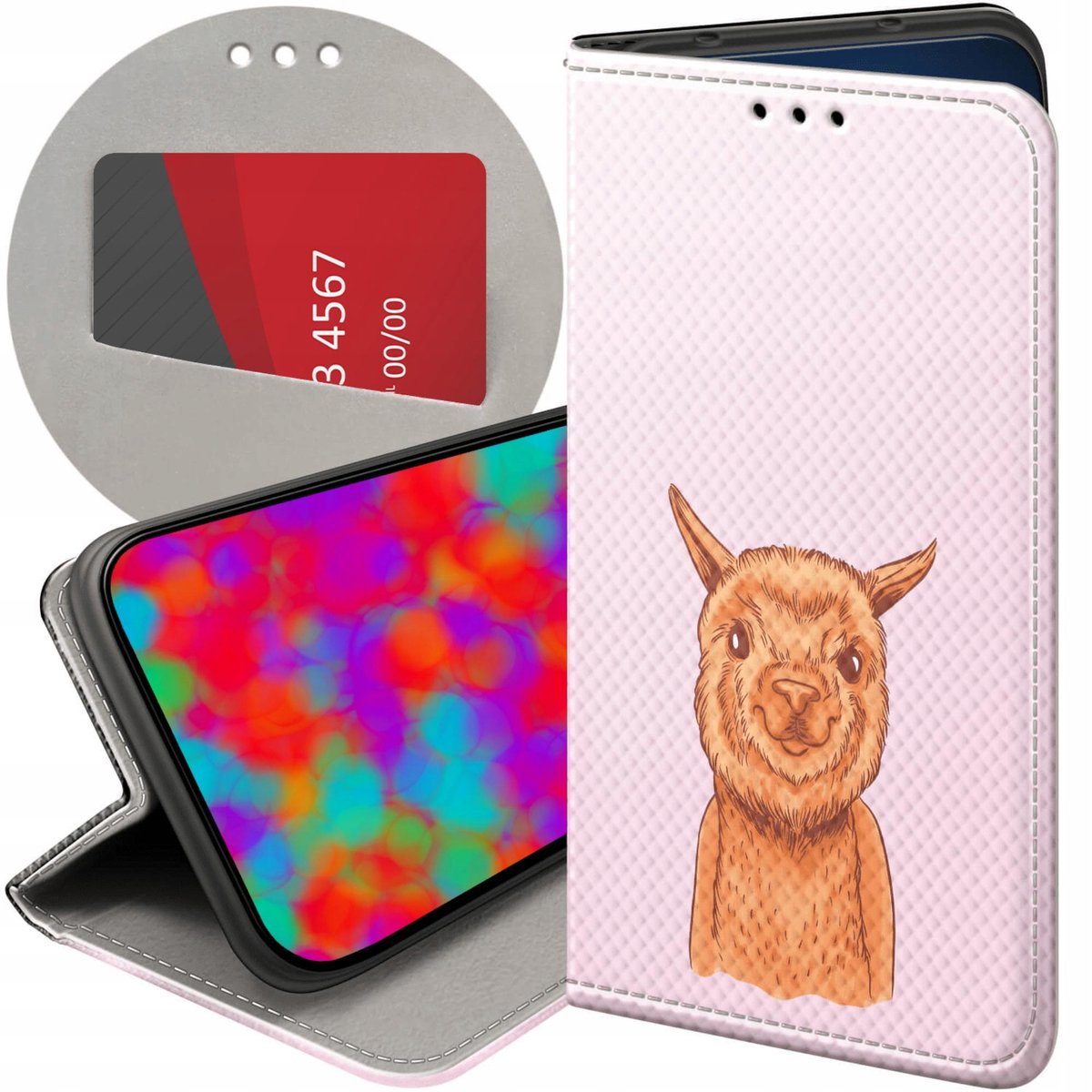 ETUI Z KLAPKĄ DO HUAWEI NOVA 12 SE WZORY LAMA ALPAKA ANDY FUTERAŁ ...
