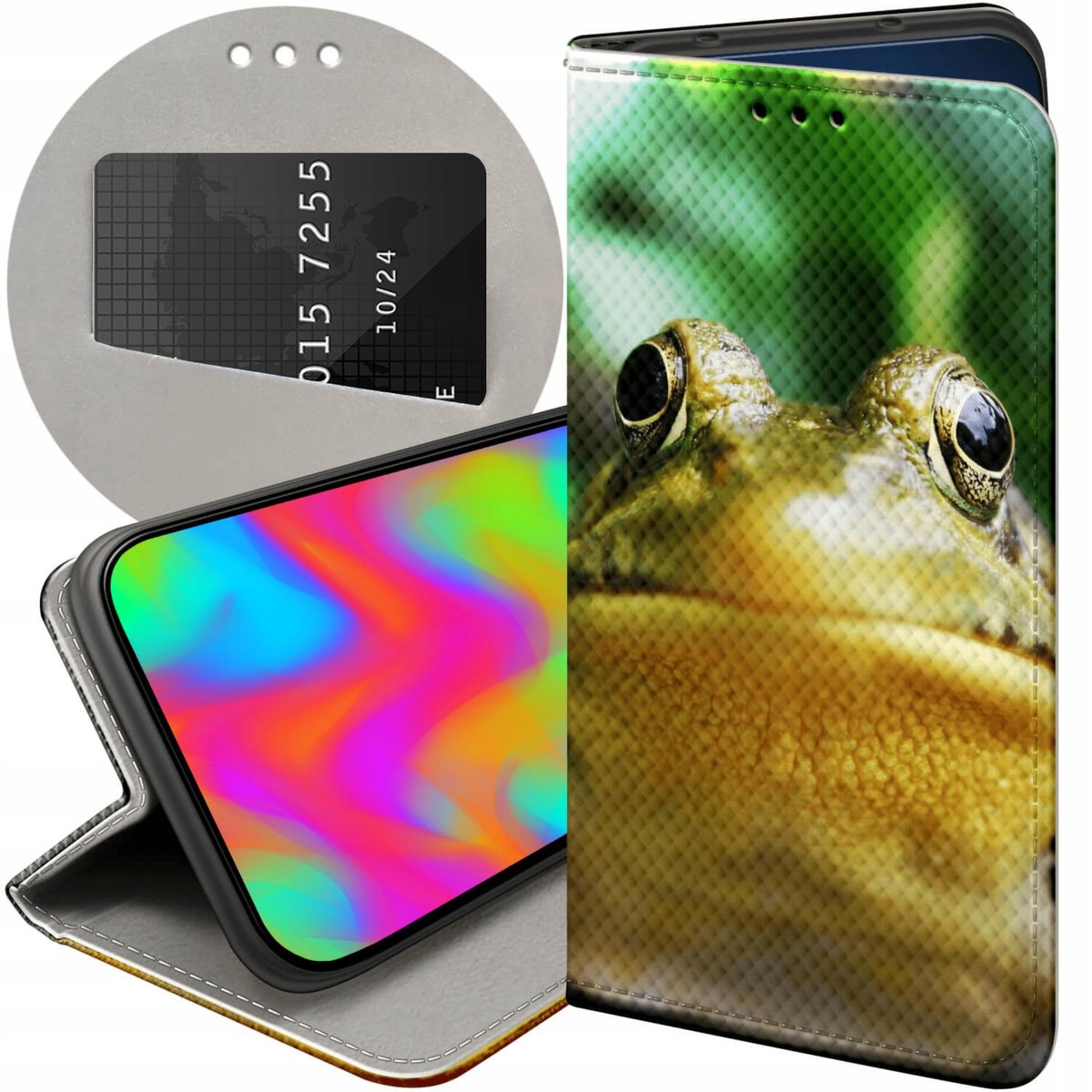 ETUI Z KLAPKĄ DO IPHONE 12 PRO MAX WZORY ŻABKA ŻABA FROG FUTERAŁ ...