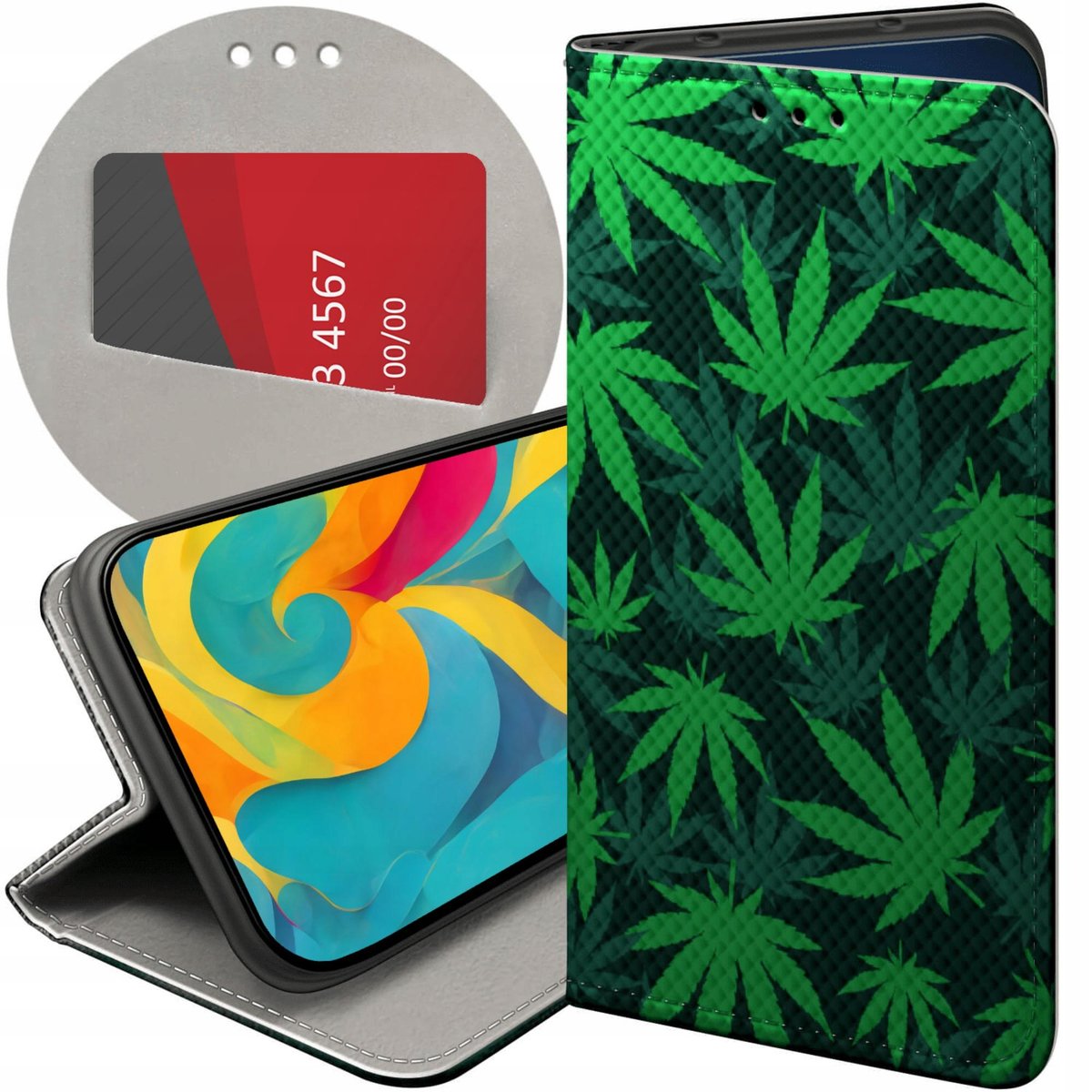 ETUI Z KLAPKĄ DO IPHONE 14 WZORY DLA PALACZY SMOKER WEED JOINT FUTERAŁ ...