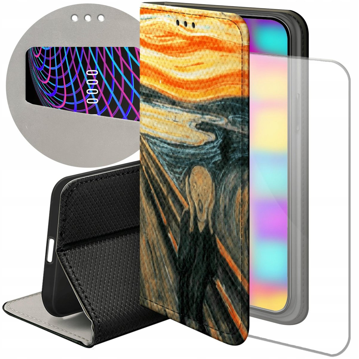 ETUI Z KLAPKĄ DO IPHONE 15 PLUS WZORY EDVARD MUNCH KRZYK MALARSTWO ...
