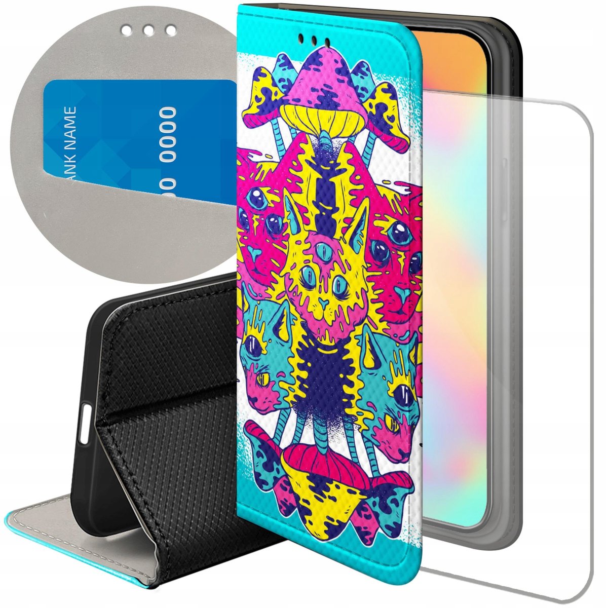 ETUI Z KLAPKĄ DO IPHONE 15 PRO MAX WZORY PSYCHO LSD PSYCHODELIC GRZYBKI ...