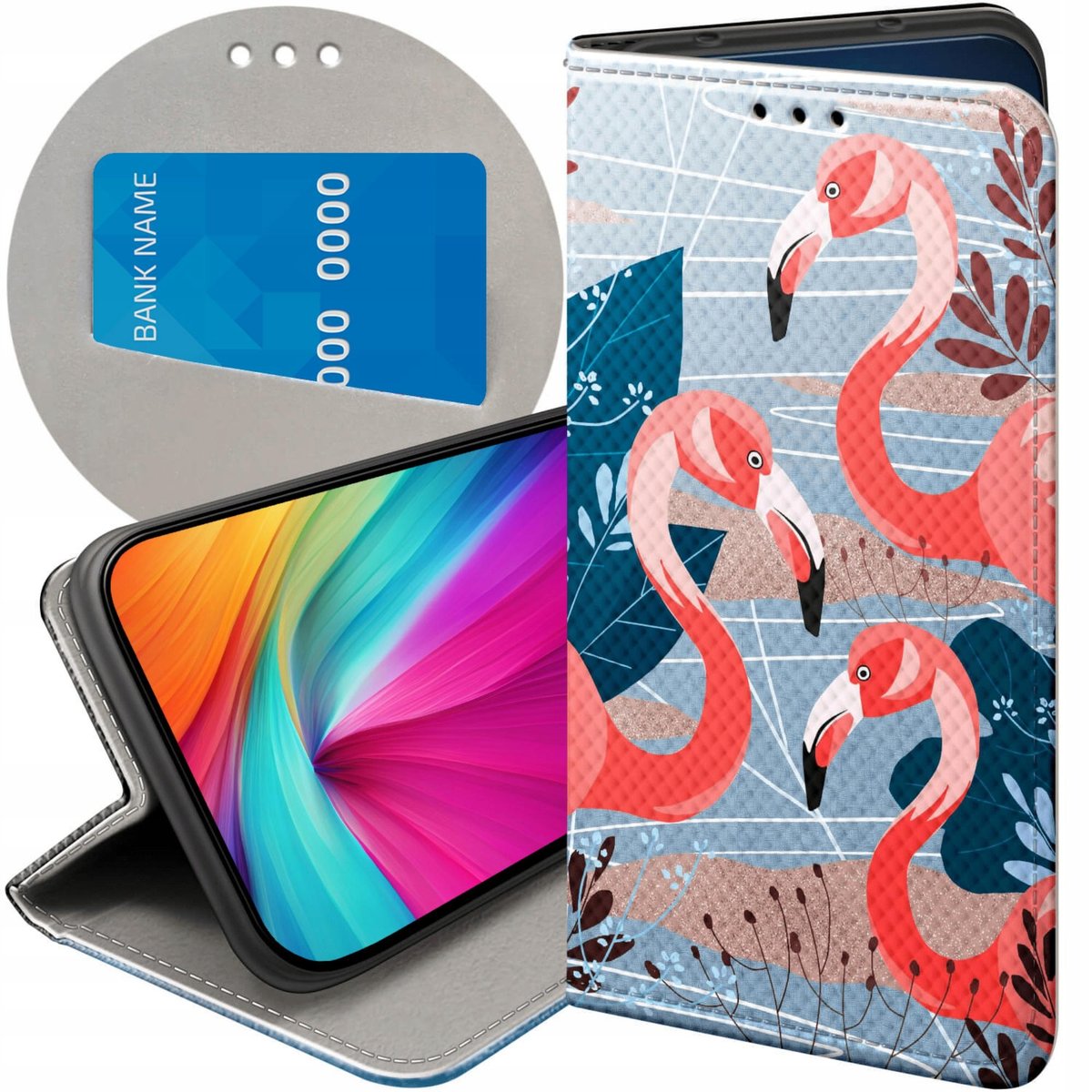 ETUI Z KLAPKĄ DO MOTOROLA MOTO EDGE 40 PRO WZORY FLAMING FLAMINGI PTAKI ...