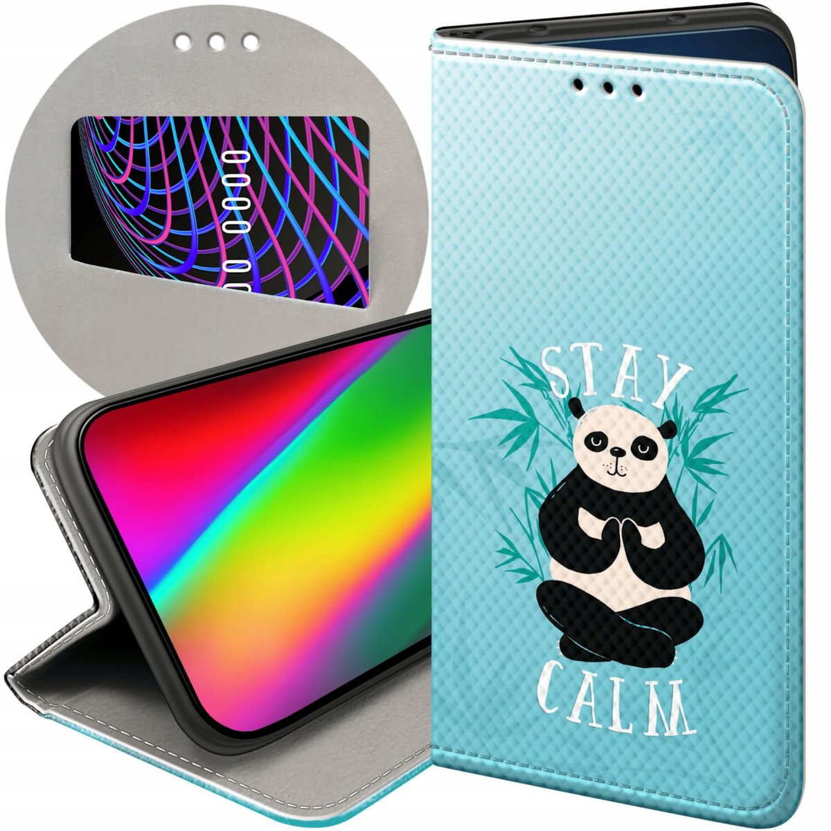 ETUI Z KLAPKĄ DO MOTOROLA MOTO G32 WZORY PANDA BAMBUS PANDY FUTERAŁ ...