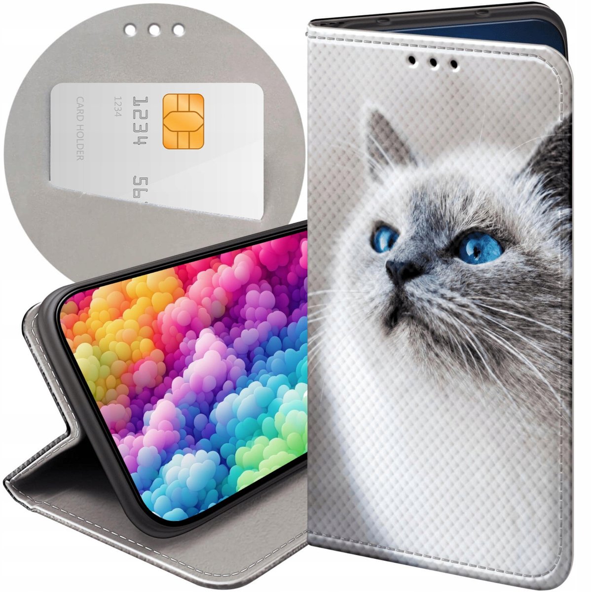 ETUI Z KLAPKĄ DO NOKIA 5.4 WZORY ANIMALS ZDJĘCIA ZWIERZĘTA FUTERAŁ CASE ...
