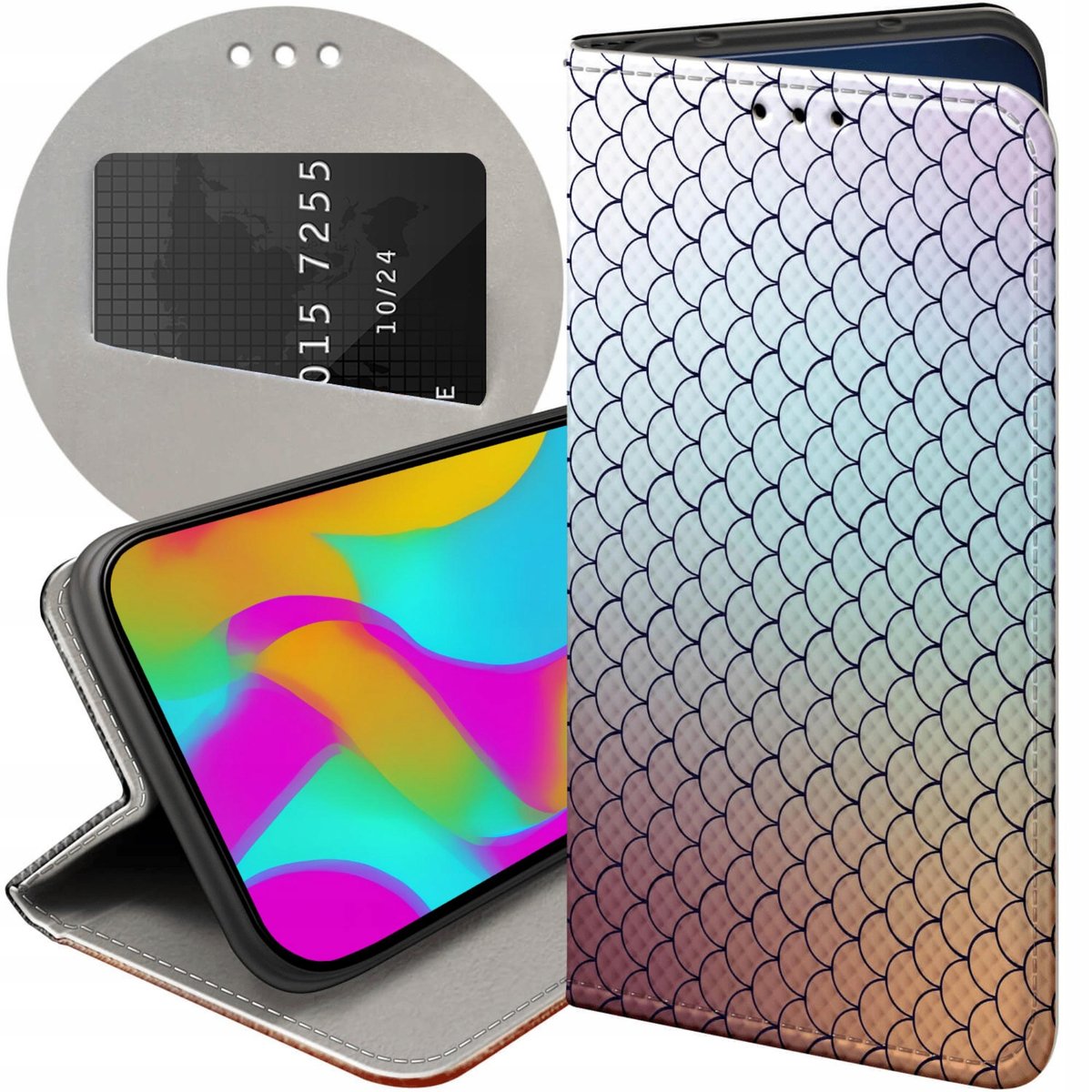 ETUI Z KLAPKĄ DO NOKIA G10 / G20 WZORY OMBRE GRADIENT KOLORY FUTERAŁ ...