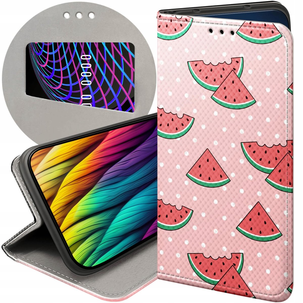 ETUI Z KLAPKĄ DO NOKIA G60 WZORY ARBUZ Z ARBUZEM MELON FUTERAŁ ...
