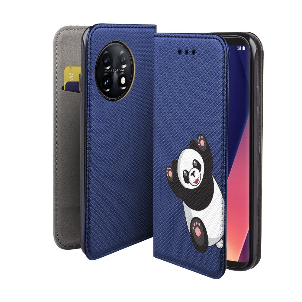 Etui Z Klapką Do Oneplus 11 5G Wzór Panda, Kabura Niebieska, Case ...