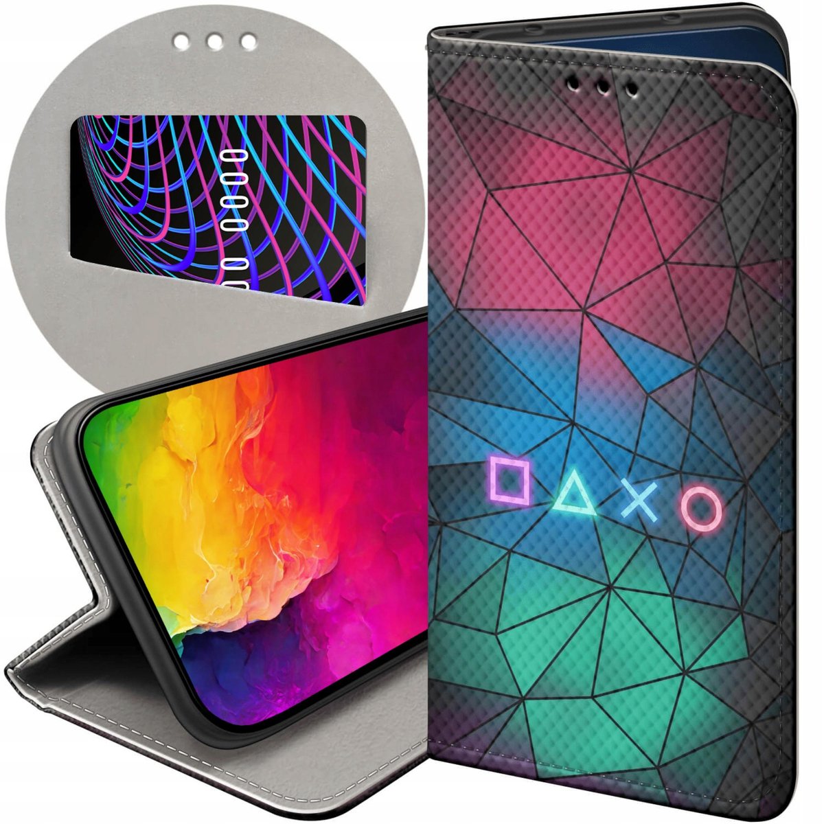 ETUI Z KLAPKĄ DO OPPO A58 4G WZORY DLA GRACZA GRACZ GAMER GAME OVER ...