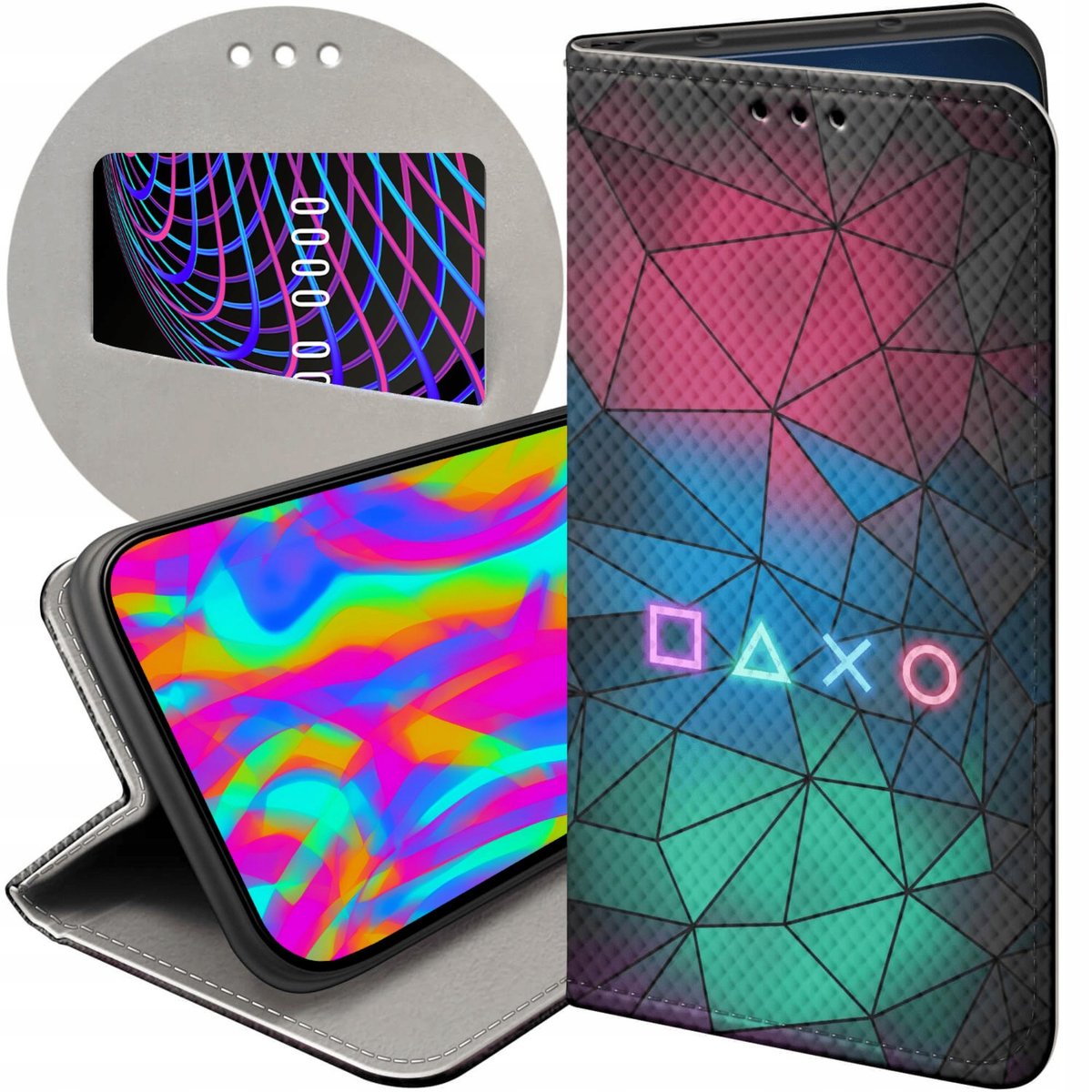 ETUI Z KLAPKĄ DO OPPO A98 5G WZORY DLA GRACZA GRACZ GAMER GAME OVER ...
