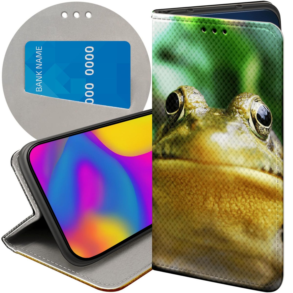 ETUI Z KLAPKĄ DO OPPO RENO 10 5G / 10 PRO 5G WZORY ŻABKA ŻABA FROG ...