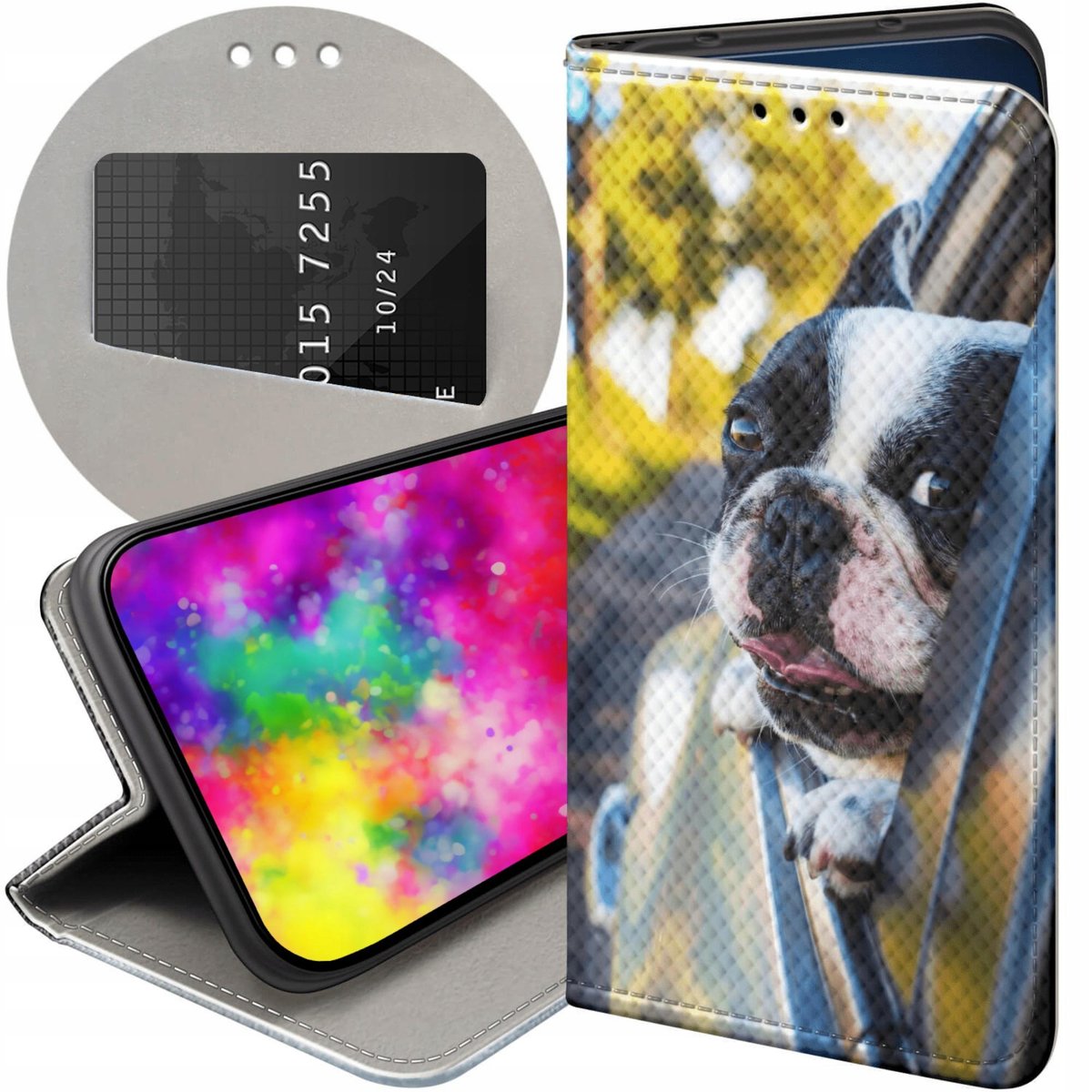 ETUI Z KLAPKĄ DO OPPO RENO 5 5G WZORY MOPS BULDOG FRANCUSKI ANGIELSKI ...