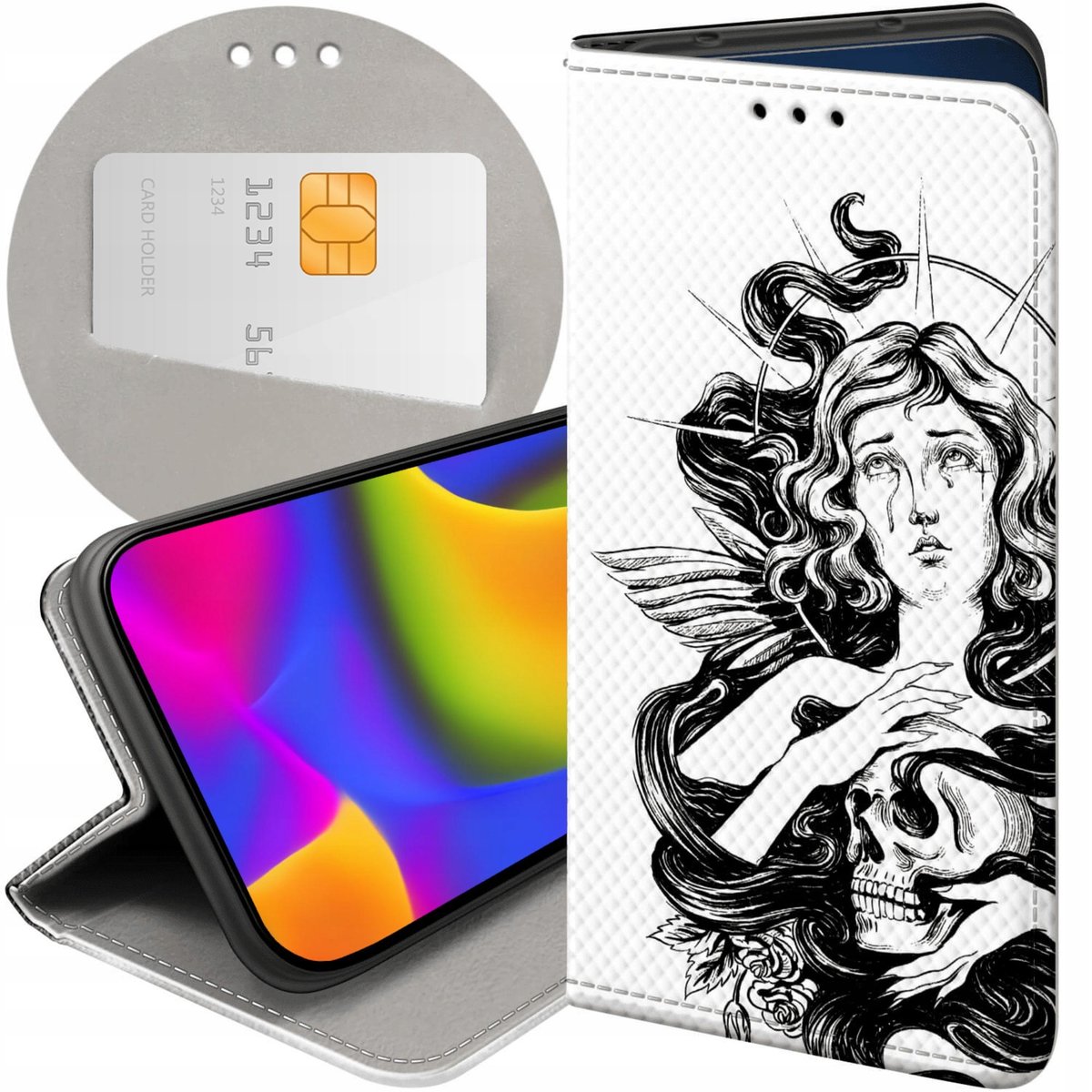 ETUI Z KLAPKĄ DO REALME C51 WZORY ANIOŁ ANIOŁEK KUPIDYN FUTERAŁ ...
