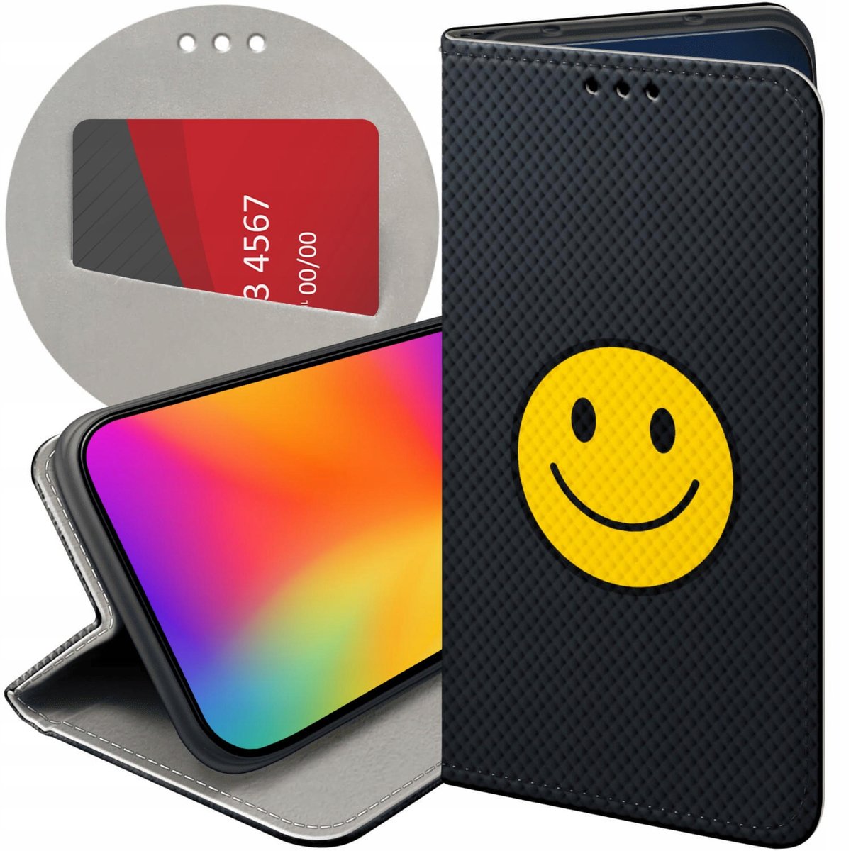 ETUI Z KLAPKĄ DO REDMI NOTE 11 4G / 11S 4G WZORY UŚMIECH SMILE EMOJI ...