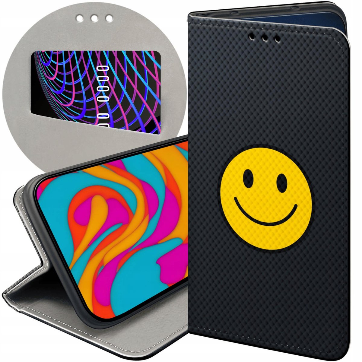 ETUI Z KLAPKĄ DO REDMI NOTE 11 PRO | 5G WZORY UŚMIECH SMILE EMOJI ...