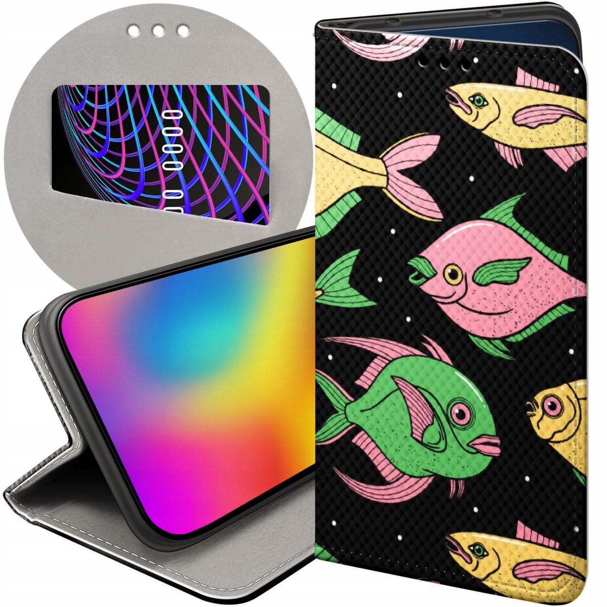 ETUI Z KLAPKĄ DO SAMSUNG GALAXY A05S WZORY RYBY RYBKI FISH FUTERAŁ CASE ...