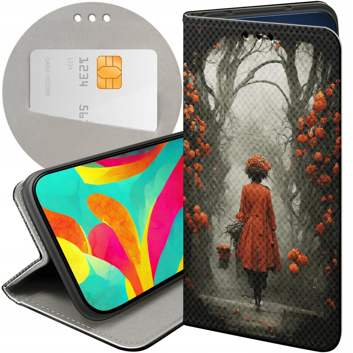 Etui Z Klapką Do Samsung Galaxy A12 Wzory Jesień Liście Autumn Futerał - Samsung Electronics ...