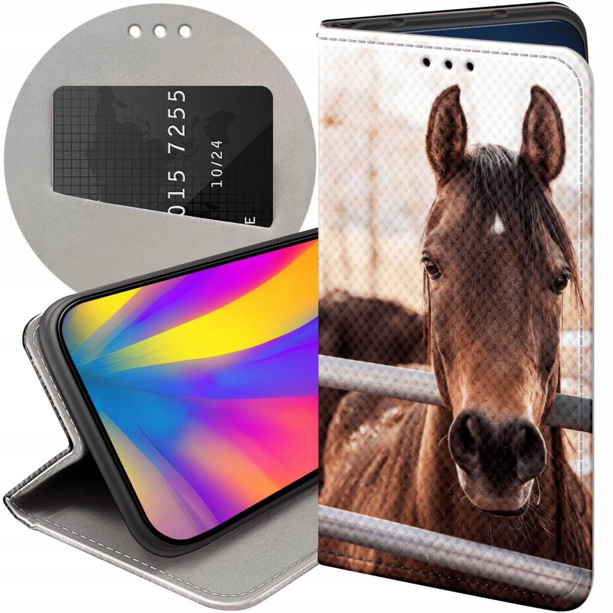 ETUI Z KLAPKĄ DO SAMSUNG GALAXY A13 4G WZORY KONIE KUCE PEGAZY FUTERAŁ ...