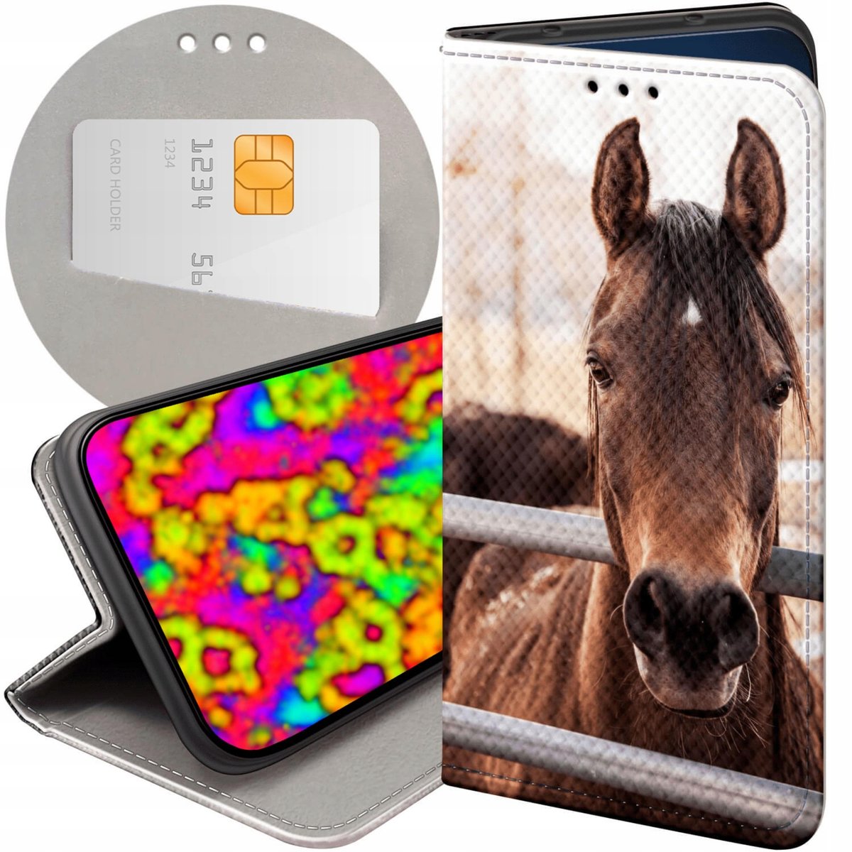 ETUI Z KLAPKĄ DO SAMSUNG GALAXY A21S WZORY KONIE KUCE PEGAZY FUTERAŁ ...