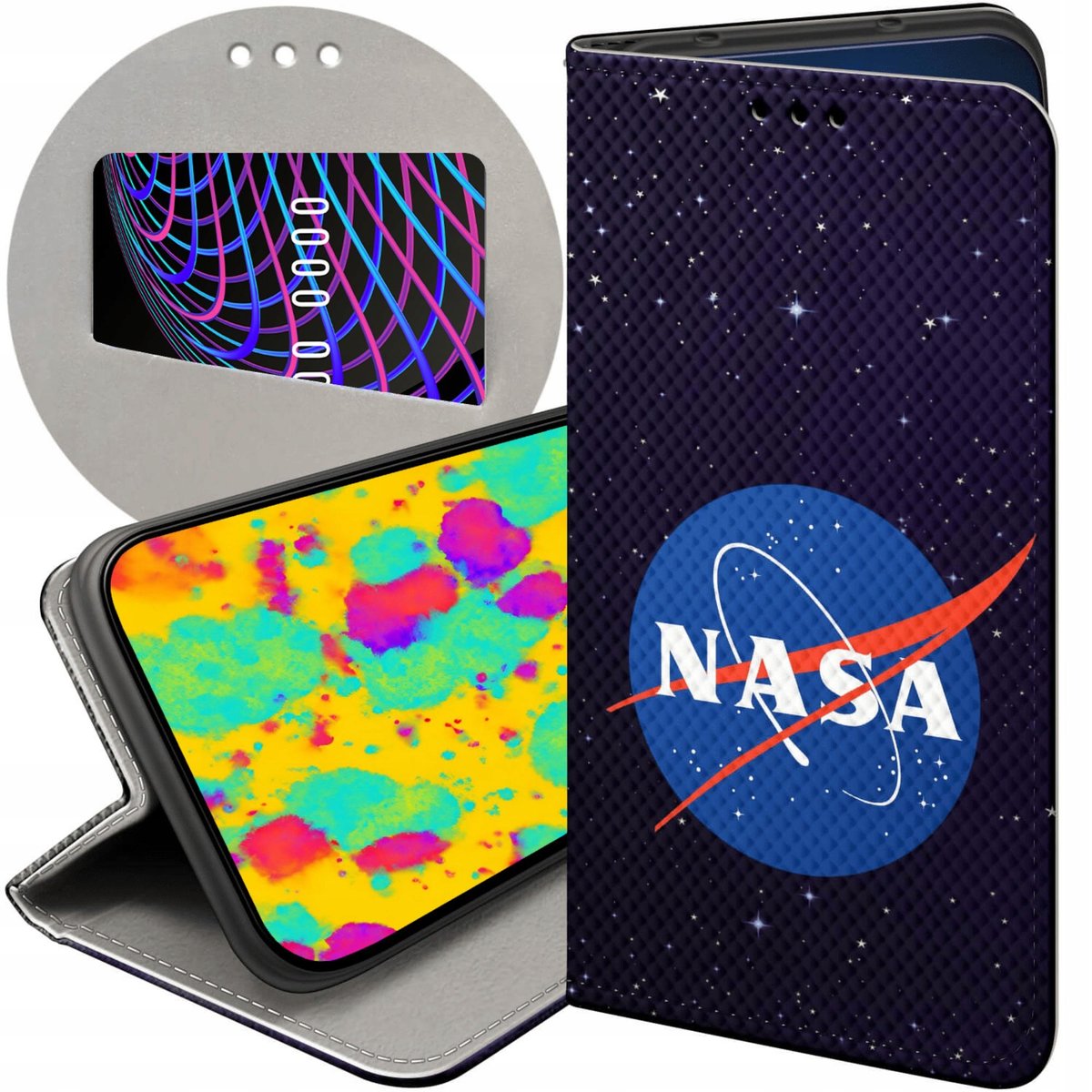 ETUI Z KLAPKĄ DO SAMSUNG GALAXY M21 WZORY NASA KOSMOS ASTRONOMIA ...