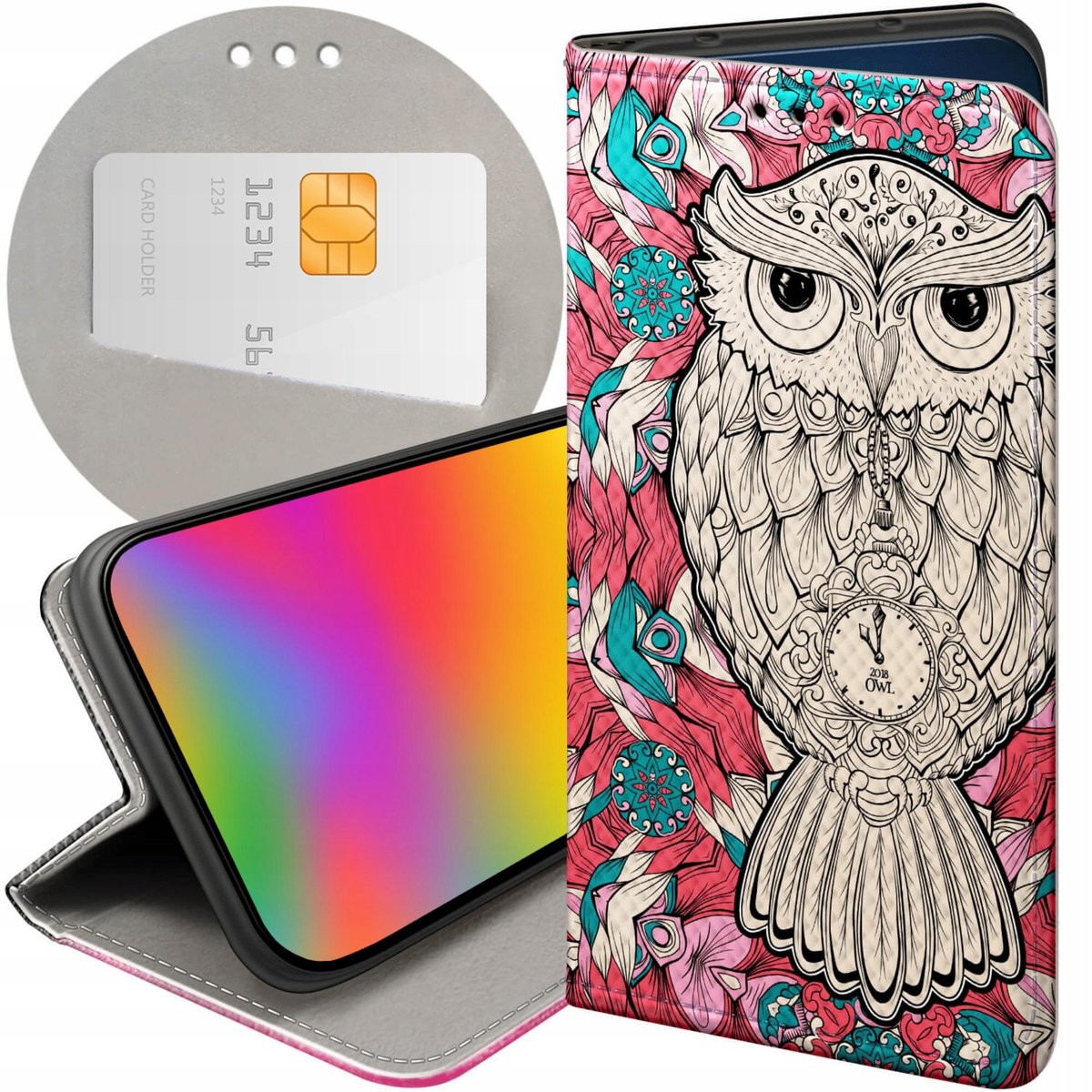 ETUI Z KLAPKĄ DO SAMSUNG GALAXY M23 5G WZORY SOWA SÓWKA SOWY FUTERAŁ CASE - Samsung Electronics ...