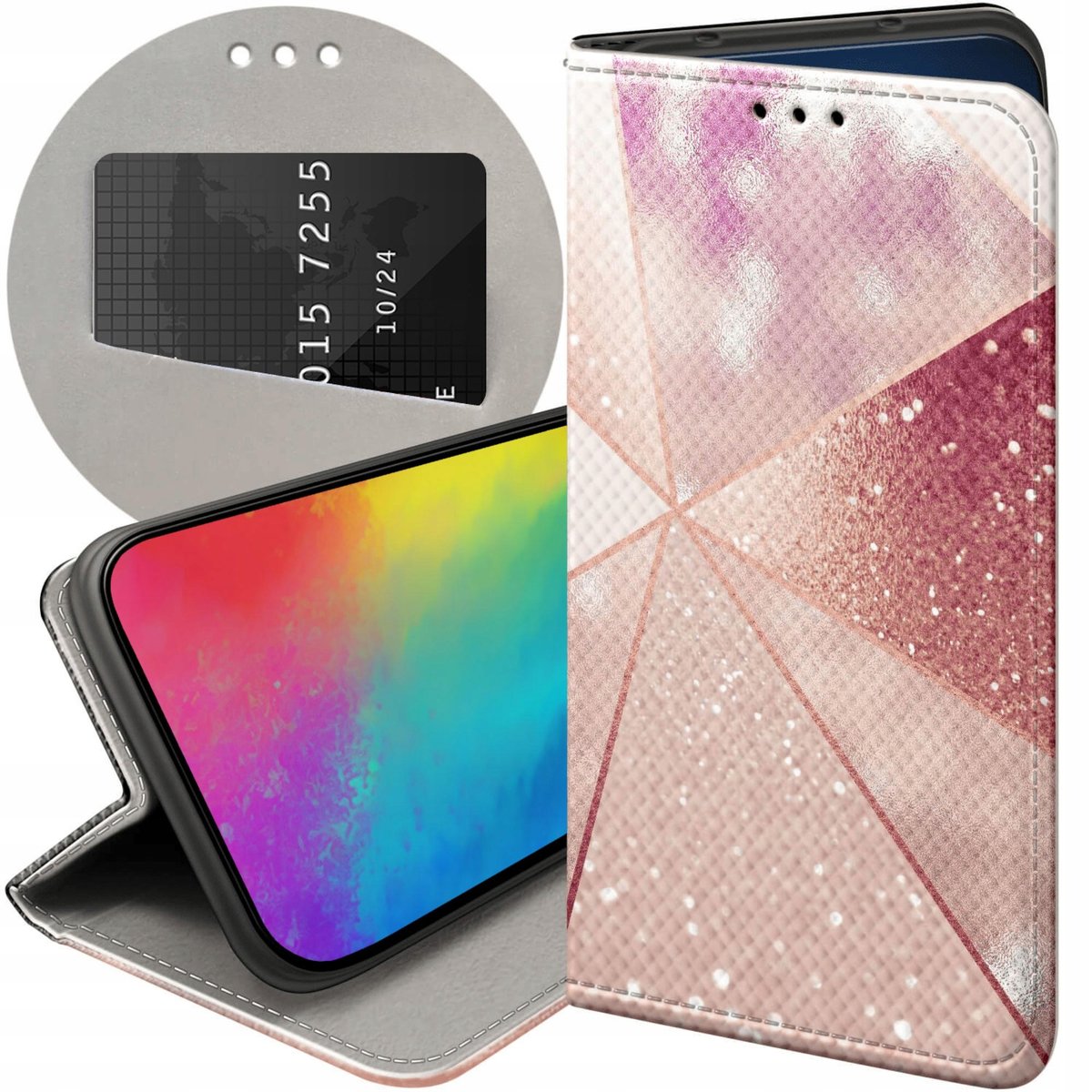 ETUI Z KLAPKĄ DO SAMSUNG GALAXY S23 ULTRA WZORY RÓŻOWE ZŁOTO RÓŻ ...