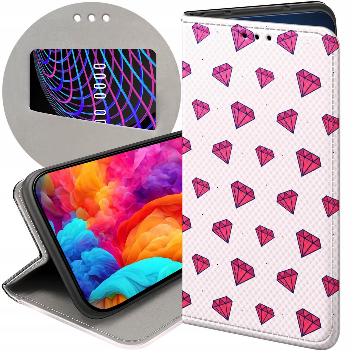 Etui Z KlapkĄ Do Samsung Galaxy S24 Plus Wzory Cyrkonie Diamenty