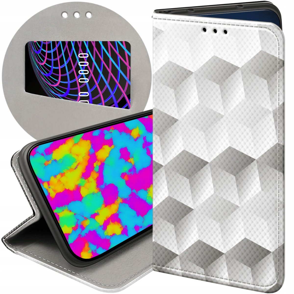 Etui Z KlapkĄ Do Samsung Galaxy S24 Ultra Wzory 3d Geometryczne Iluzja