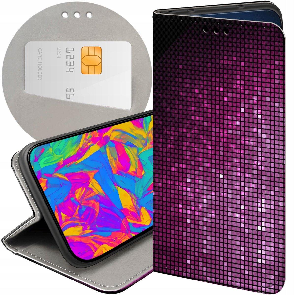 ETUI Z KLAPKĄ DO SAMSUNG GALAXY S24 ULTRA WZORY BROKAT BROKATOWE ...