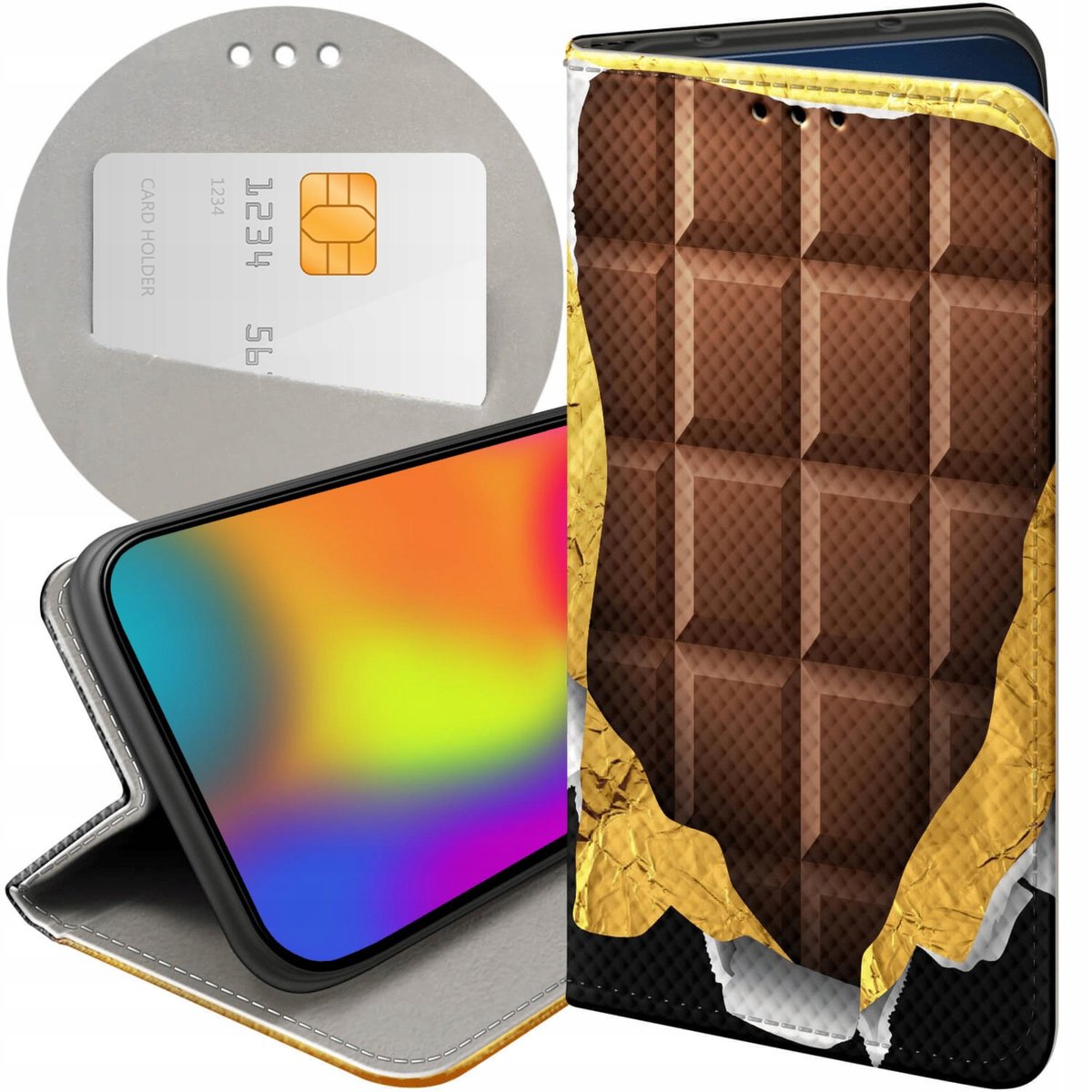 ETUI Z KLAPKĄ DO SAMSUNG GALAXY S24 ULTRA WZORY CZEKOLADA CHOCO ...