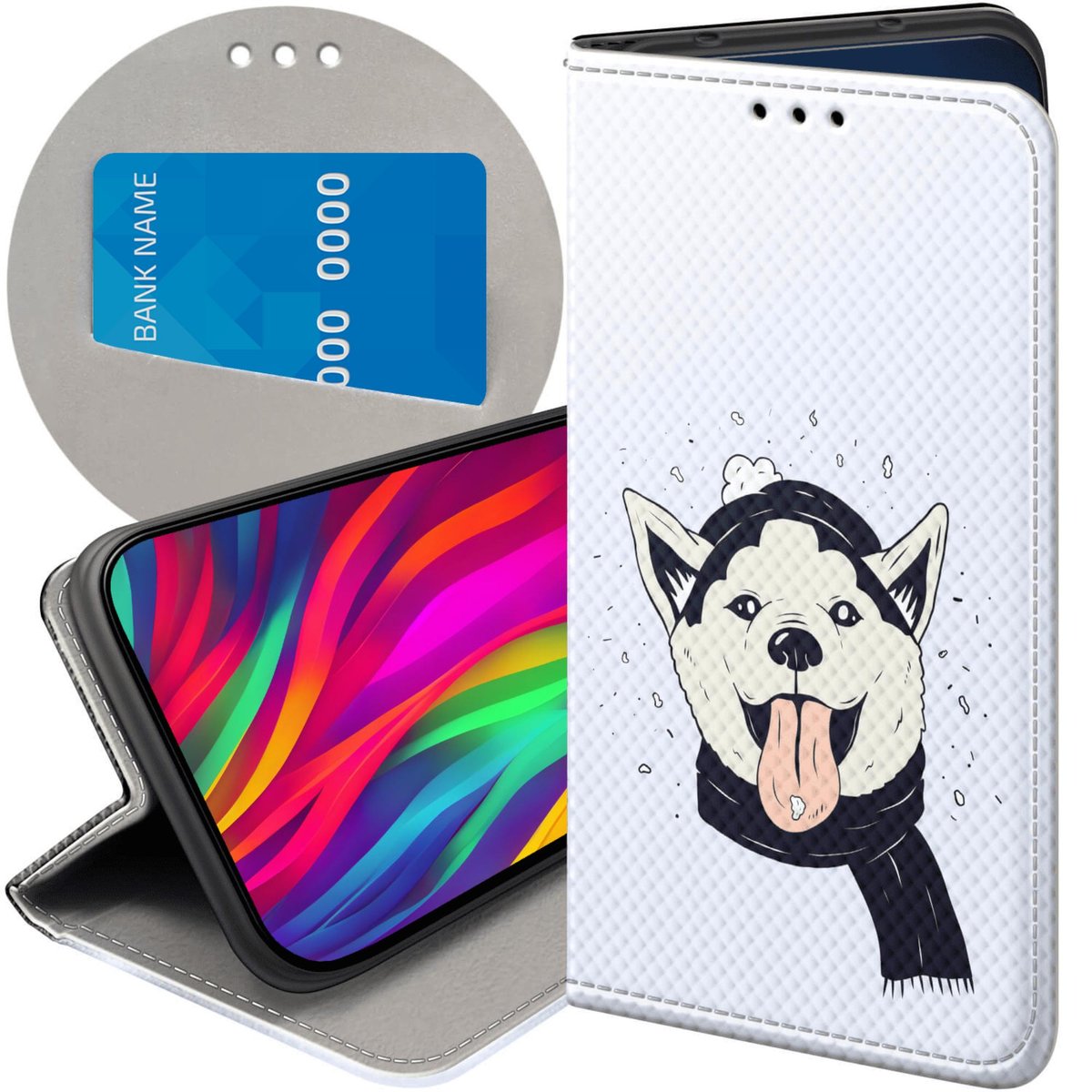 Etui Z KlapkĄ Do Samsung Galaxy S24 Ultra Wzory Husky Psy Pieski