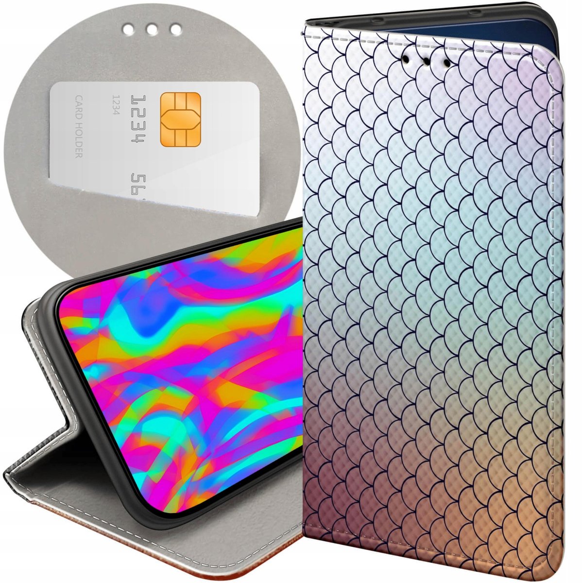 Etui Z KlapkĄ Do Samsung Galaxy S24 Ultra Wzory Ombre Gradient Kolory
