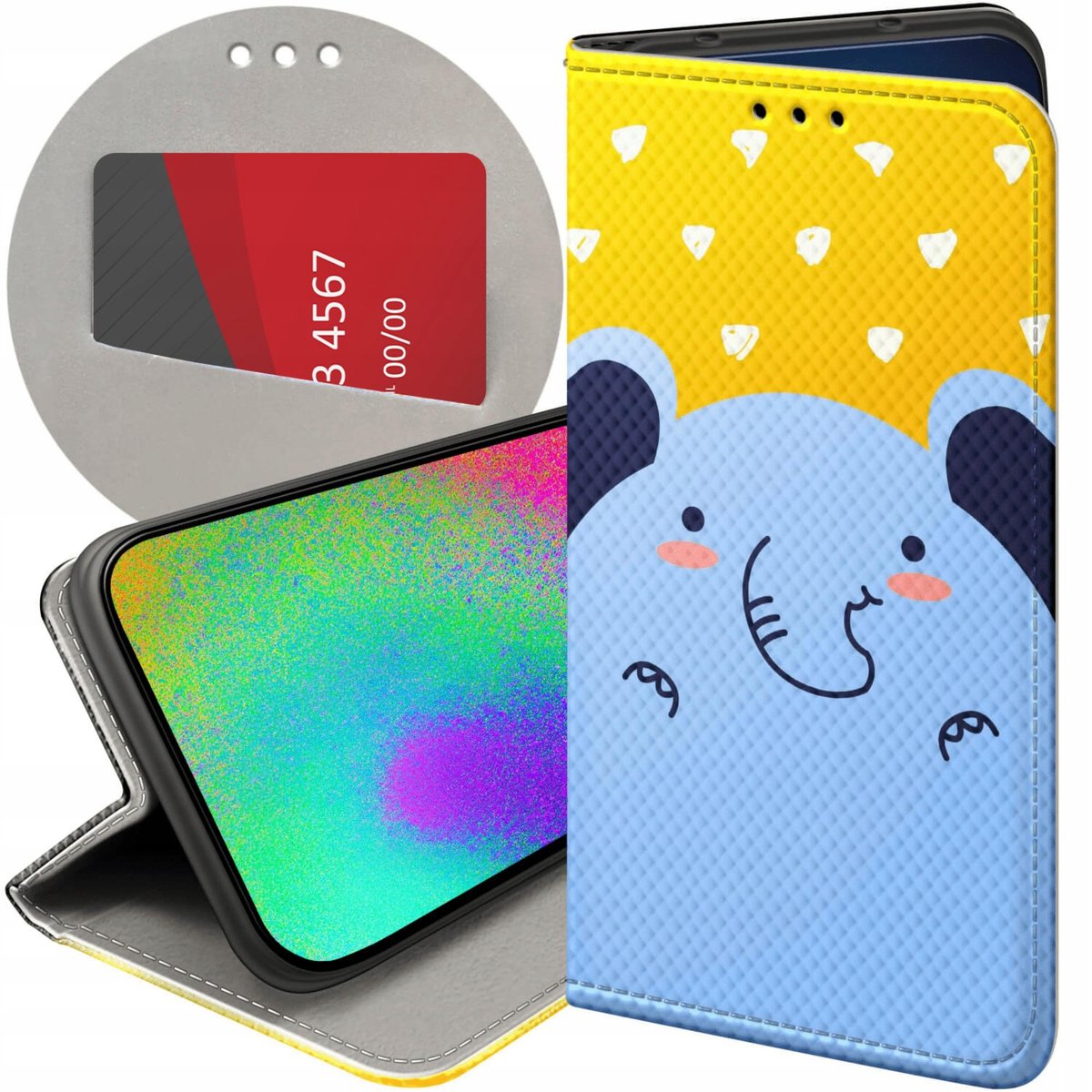 Etui Z KlapkĄ Do Samsung Galaxy S24 Ultra Wzory SŁoŃ SŁonie SŁoniki