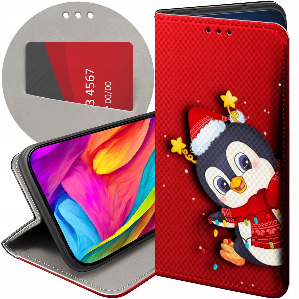 Etui Z Klapką Do Samsung Galaxy S24 Wzory Święta Christmas Mikołaj